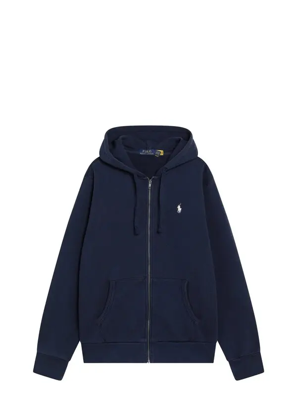 Polo Ralph Lauren Navy Cotton Zip-up Sweatshirt - Blue