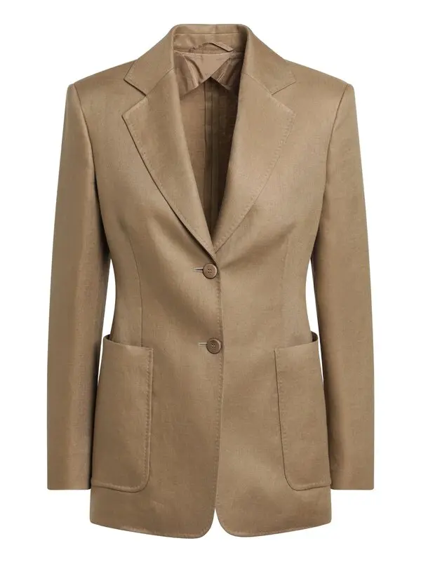 Max Mara Beige Linen Semi-fitted Single-breasted Blazer - Cream
