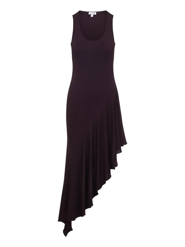 Alaïa Sleeveless Asymmetrical Draped Viscose Dress - Red