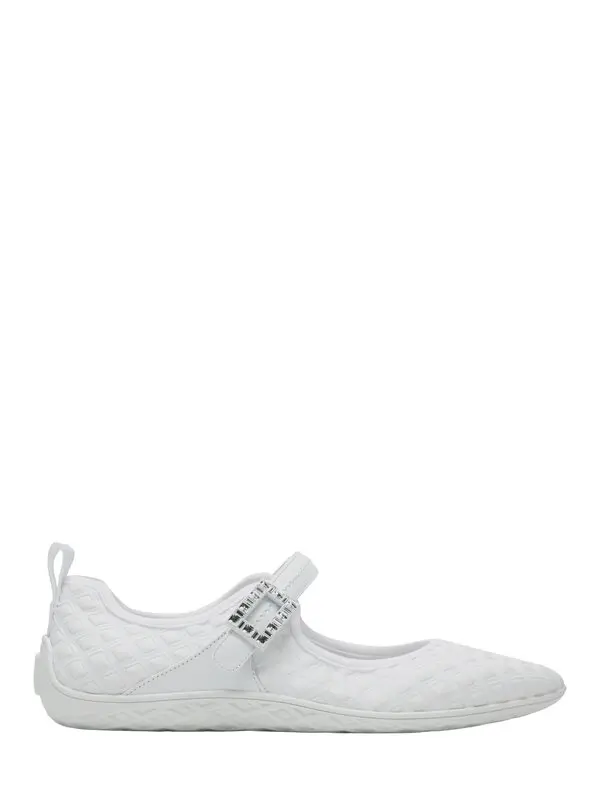 ROGER VIVIER Viv Low Ballerina Flats With Fabric Strap - White