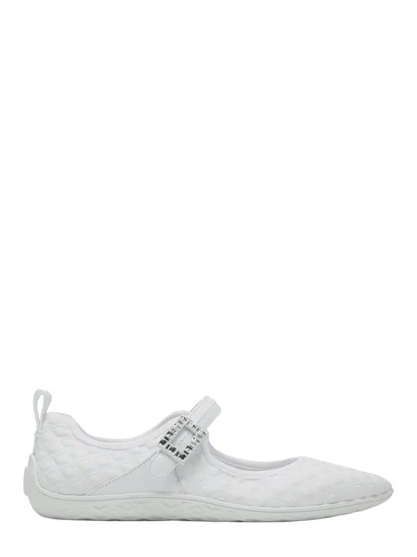 ROGER VIVIER Viv Low Ballerina Flats With Fabric Strap - White