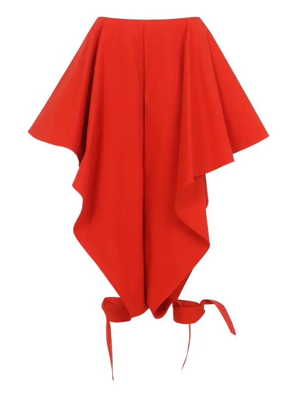 Alaïa Panelled Cotton Pants With Ankle Ties - Red