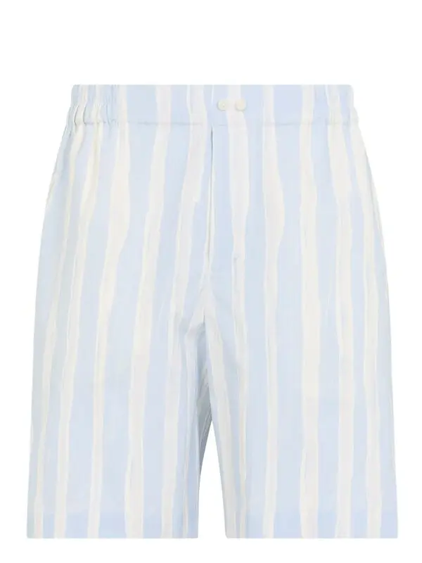 Jacquemus Striped Cotton Poplin Shorts - Blue