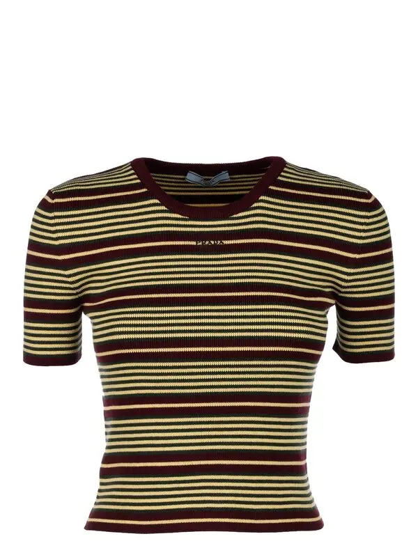 Prada Striped Knit T-shirt - Multicolor