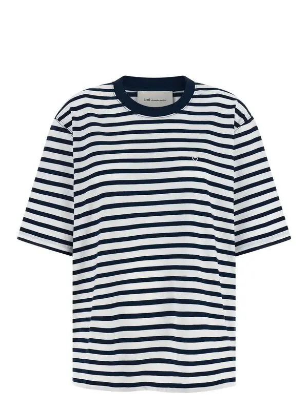 Ami Marinière Cotton Crewneck T-shirt - Blue