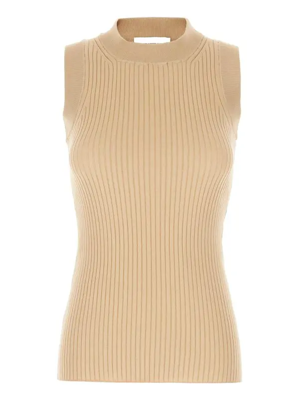 Sportmax Ribbed Knit High Neck Top - Multicolor
