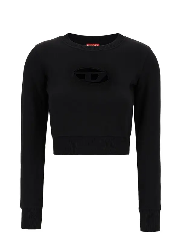 DIESEL® Cropped Sweatshirt With Cutout Logo - Multicolor
