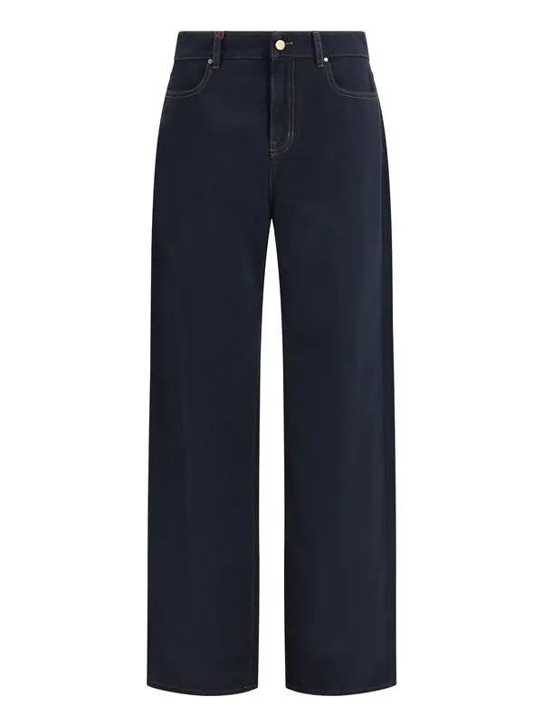 Max Mara Cotton Satin Baggy Pants - Blue