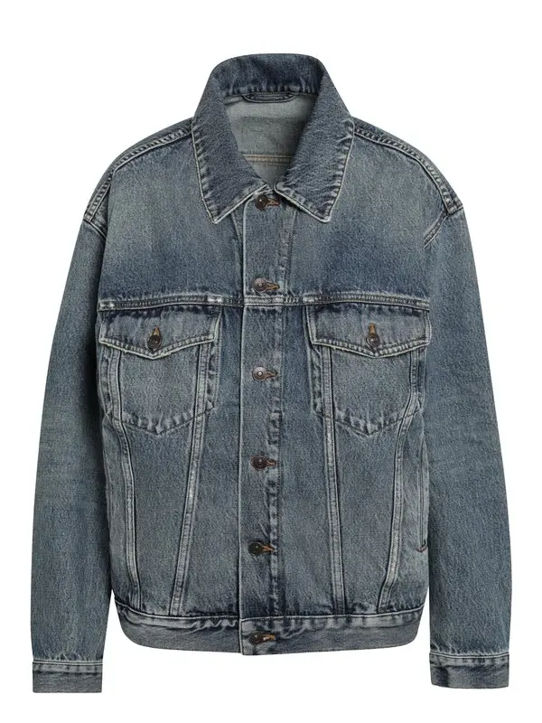 Balenciaga Kick Cotton Denim Jacket - Blue