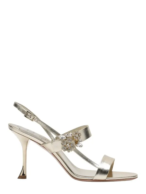 ROGER VIVIER Efflorescence Embellished Stiletto Sandals - Silver