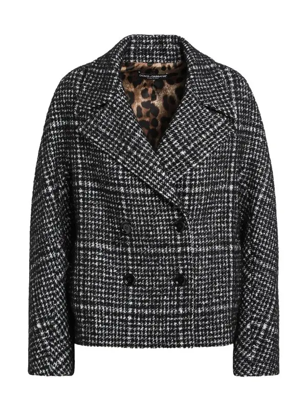 Dolce & Gabbana Houndstooth Double-breasted Jacket - Gray