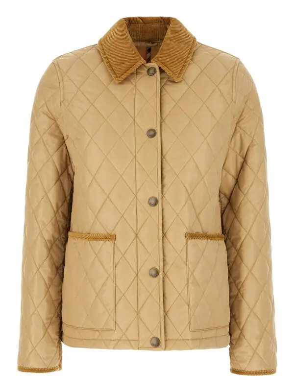 Burberry Quilted Jacket With Corduroy Collar - Multicolor