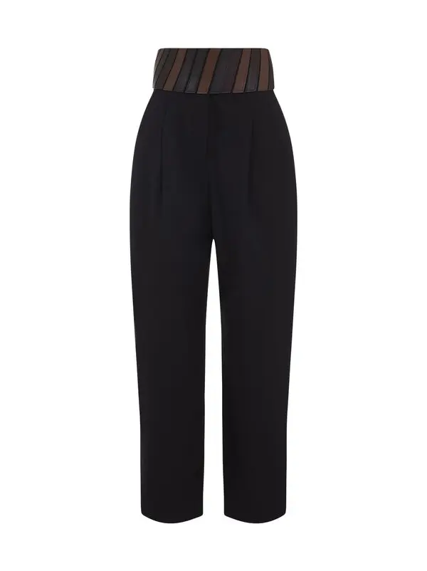 Alaïa Belted Wool Gabardine Pants - Multicolor