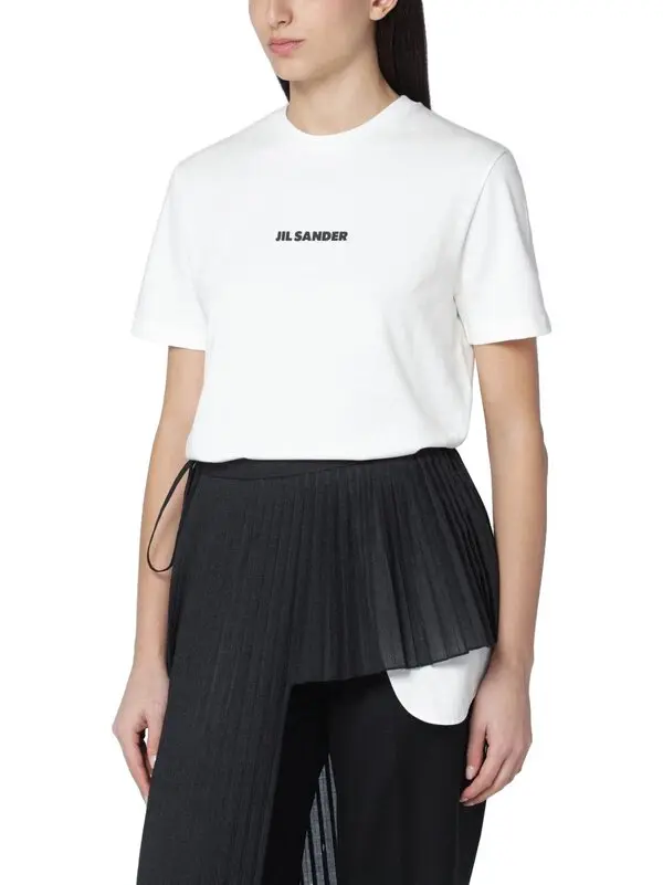 JIL SANDER Cotton T-shirt With Logo Print - White
