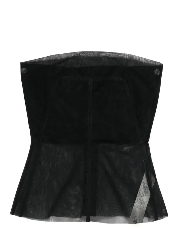 Rick Owens Black Strapless Boned Bodice With Flared Hem - Multicolor