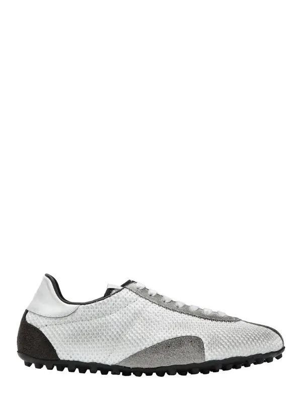 MAISON MARGIELA Grey Vintage Effect Sneakers - White