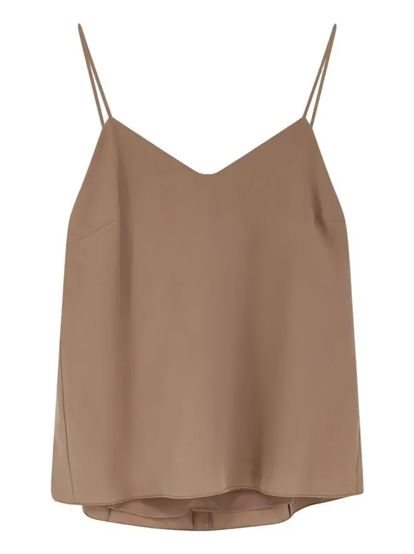 Max Mara Silk V-neck Sleeveless Top - Multicolor