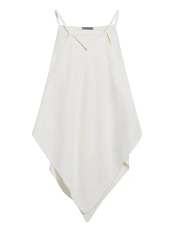 Balenciaga Wool And Silk Crepe Top - White