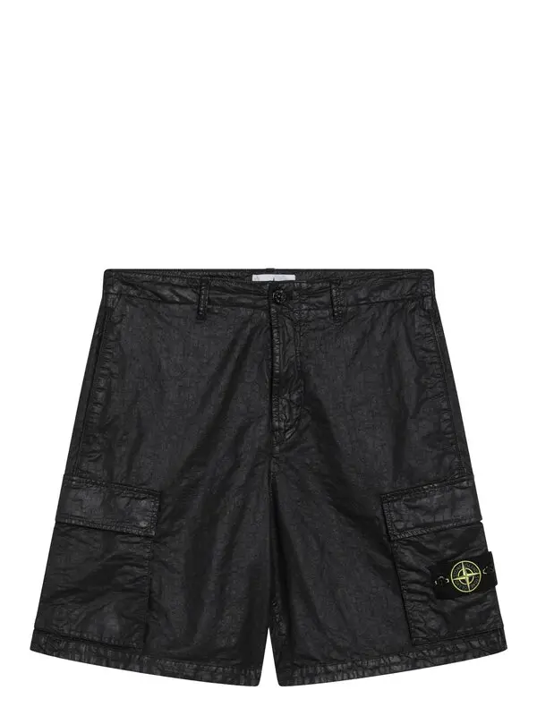 Stone Island Cargo Bermuda Shorts - Black
