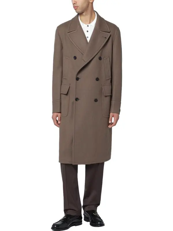 Tagliatore Double-breasted Wool-blend Coat - Brown
