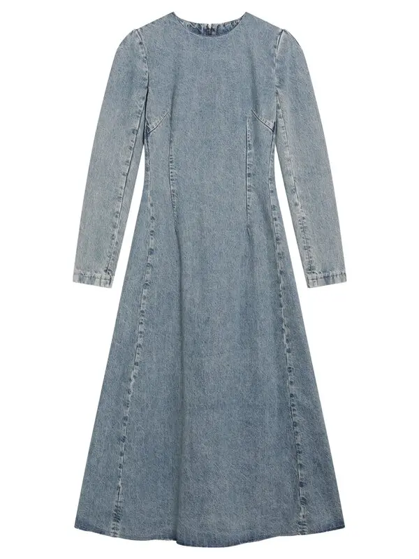 MAISON MARGIELA Cup Shoulder Denim Midi Dress - Blue