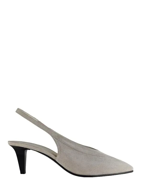 Loro Piana Suede Pumps With Elastic Strap - Gray