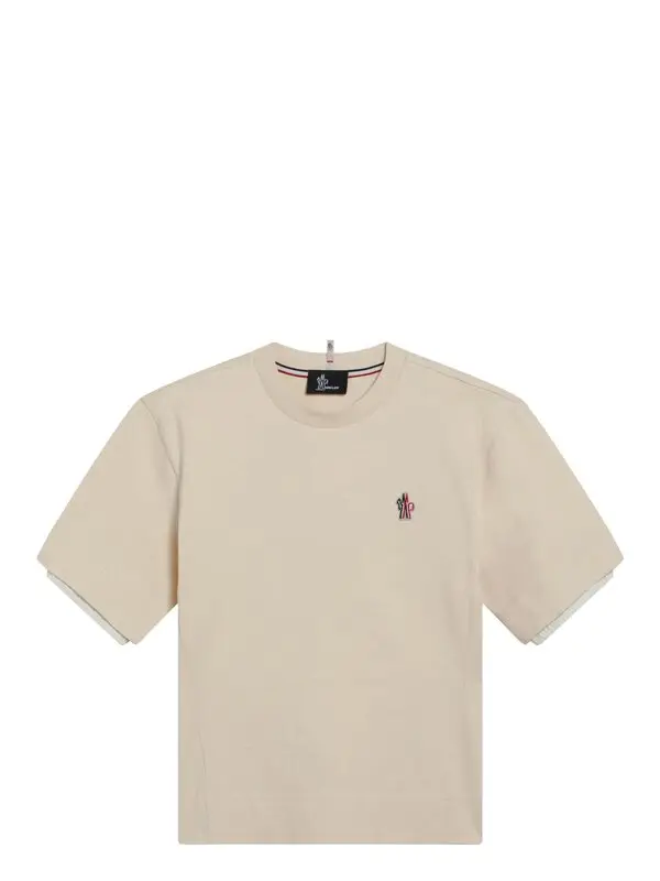 Moncler Cotton-blend T-shirt With Logo Patch - White