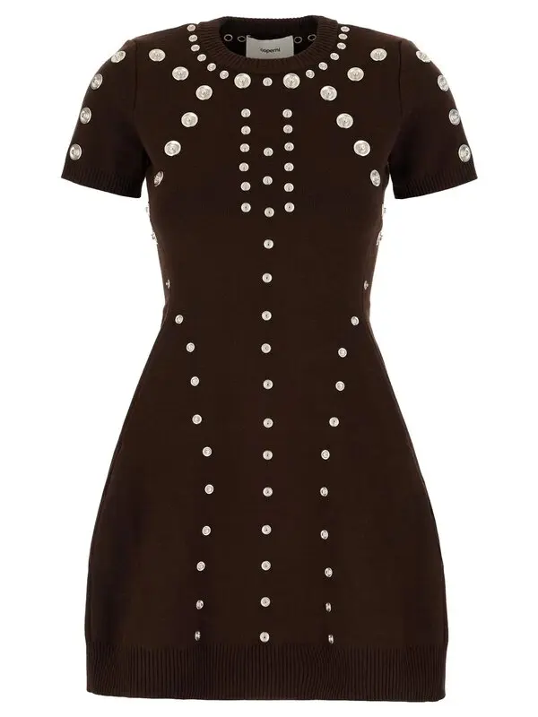 Coperni Embellished Short Sleeve Dress - Multicolor