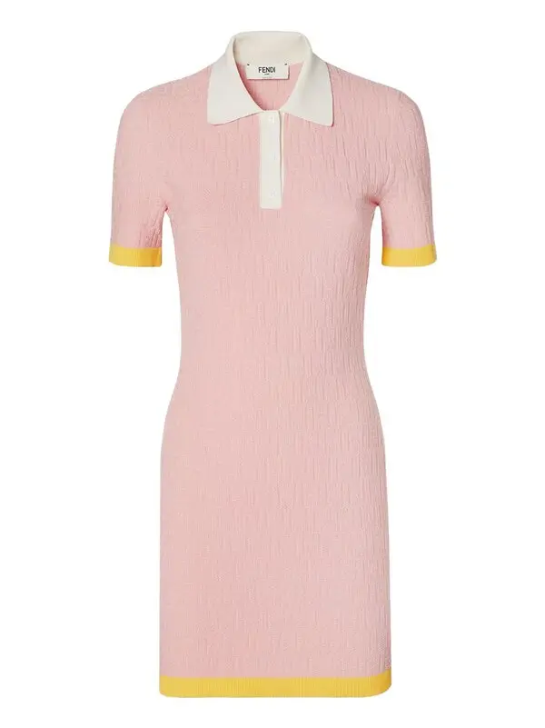 Fendi Cotton And Silk Blend Ff Motif Dress - Multicolor