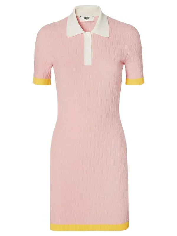 Fendi Cotton And Silk Blend Ff Motif Dress - Multicolor