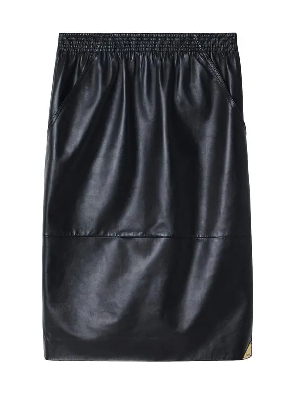 Chloé Nappa Leather Pencil Skirt - Black