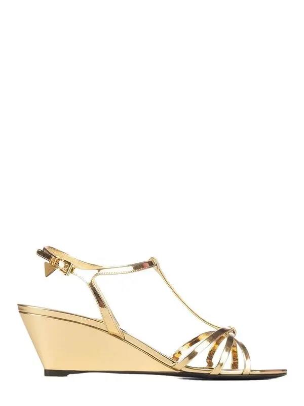 Prada Metallic Wedge Sandals - Multicolor