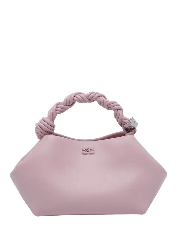 GANNI Small Bou Handbag With Braided Top Handle - Pink