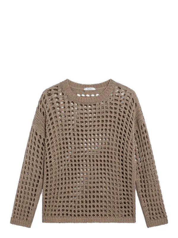 Max Mara Cotton Mesh Long-sleeve Sweater - Brown
