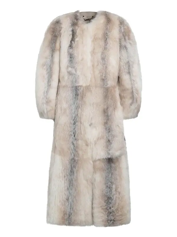Fendi Dorsato Shearling Coat - White