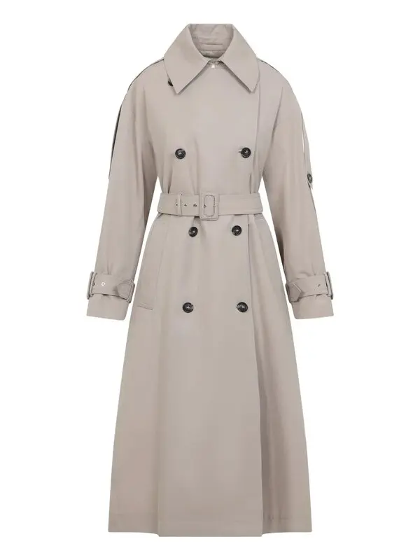 Sportmax Double-breasted Water-repellent Twill Trench Coat - Multicolor