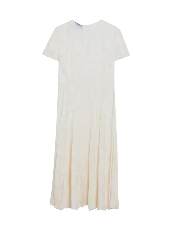 Prada Damask Silk Blend Dress - White