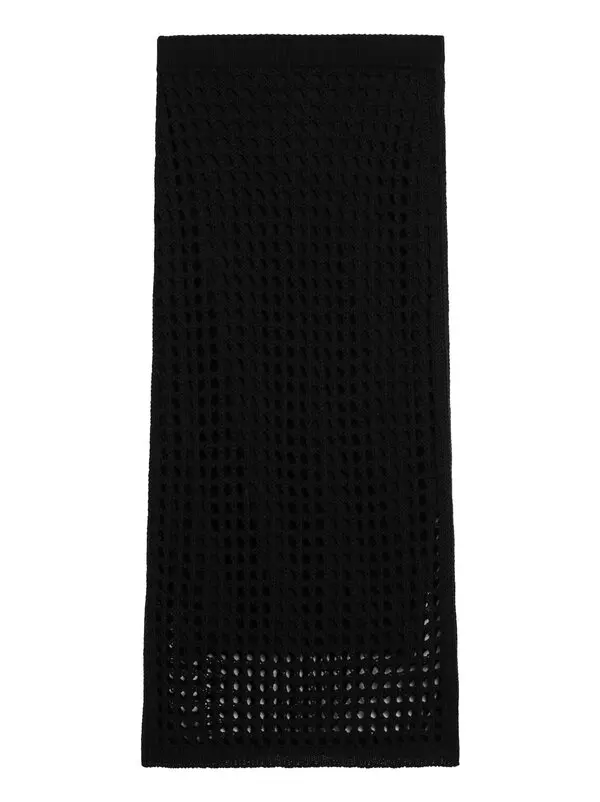 Max Mara Long Sheer Net Cotton Skirt - Black