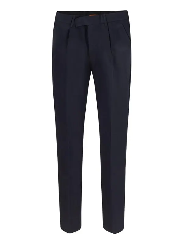 Zegna Cotton And Linen Tailored Trousers - Black