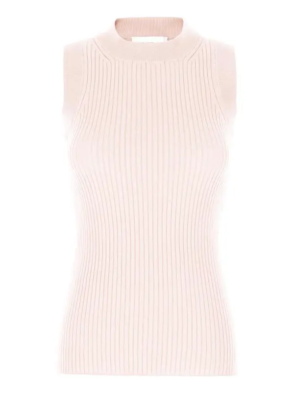 Sportmax Ribbed Sleeveless High Neck Top - Multicolor
