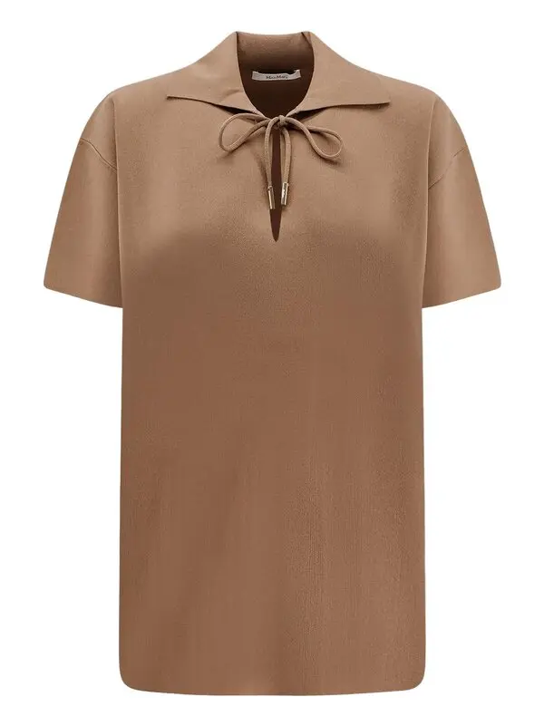 Max Mara Viscose Blend Sweater With Drawstring Neckline - Multicolor