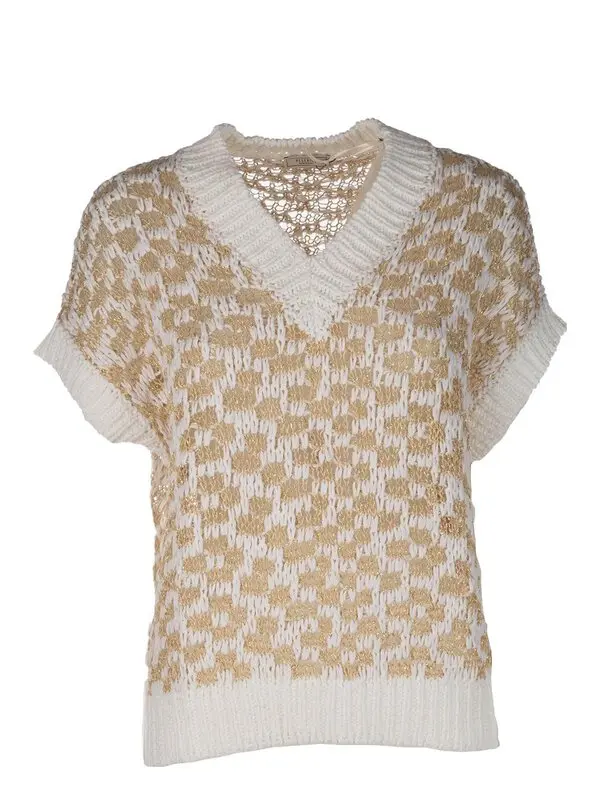 Peserico Textured V-neck Knitwear - Multicolor