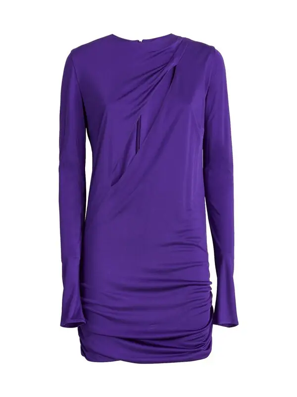 Versace Long Sleeve Ruched Dress - Multicolor