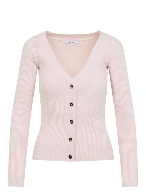 Max Mara Ribbed Wool And Cashmere Cardigan - Multicolor