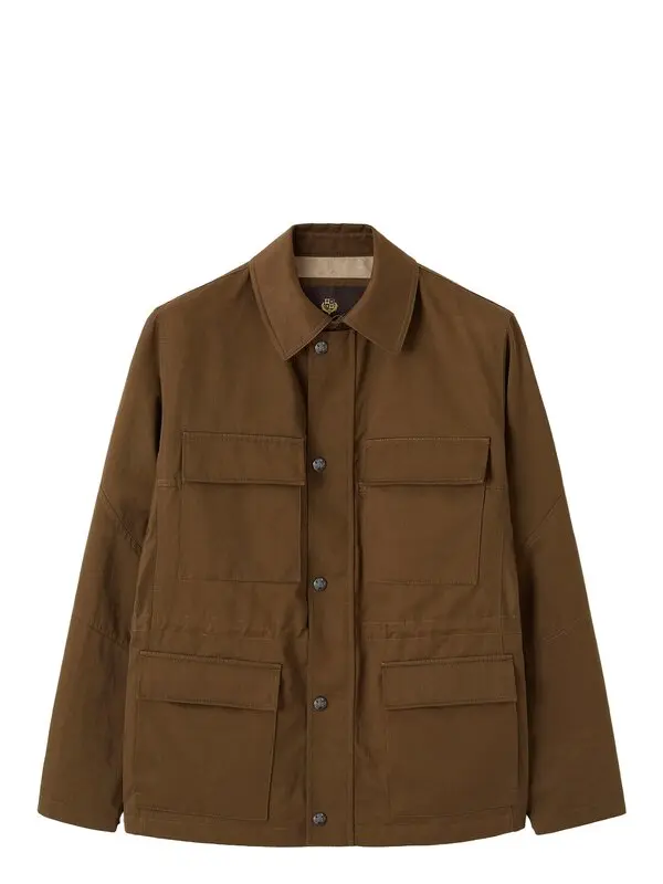 Loro Piana Harstad Jacket In Cotton And Linen - Green