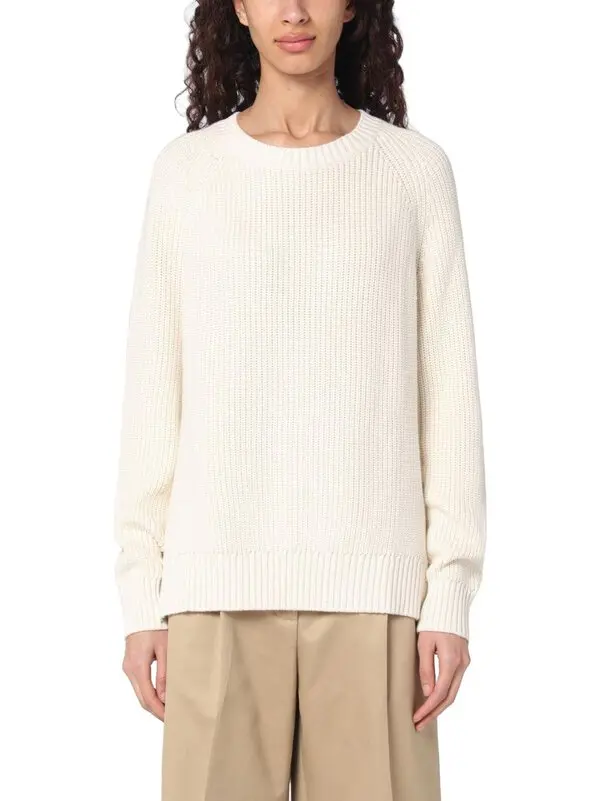 P.a.r.o.s.h Crew Neck Cotton Cashmere Sweater - Cream