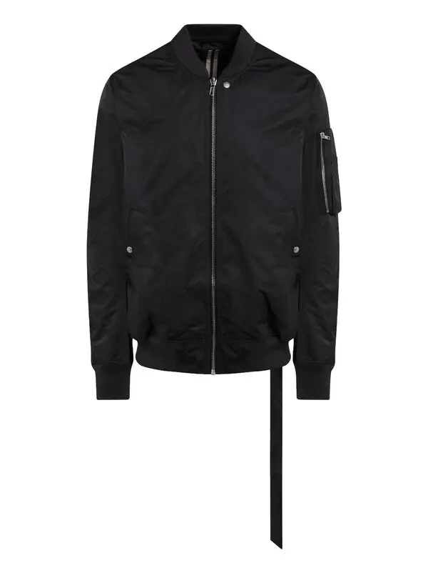 Rick Owens Bomber Jacket With Zip Detail - Black