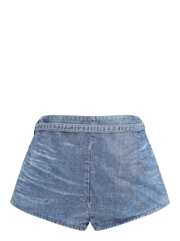 DIESEL® Cotton Shorts With Layered Design - Blue