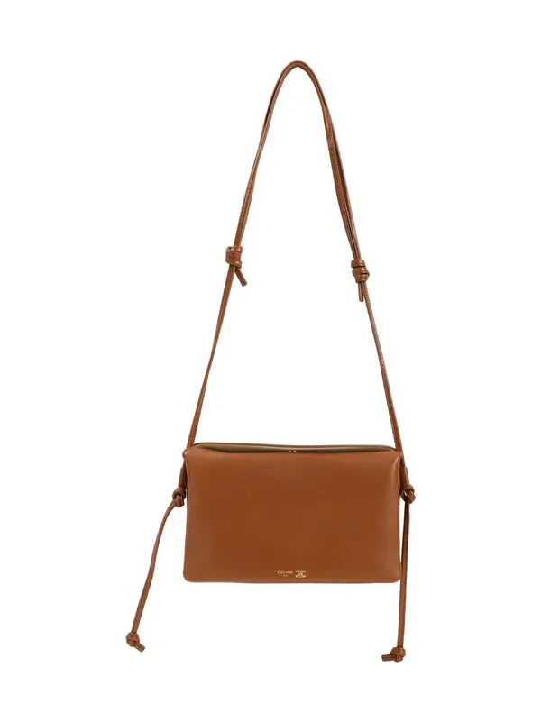 Celine Trio Lamb Leather Shoulder Bag - Brown