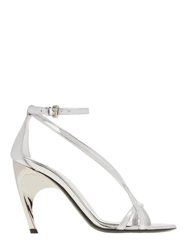 Alexander McQueen Silver Strappy High Heel Sandals - Multicolor
